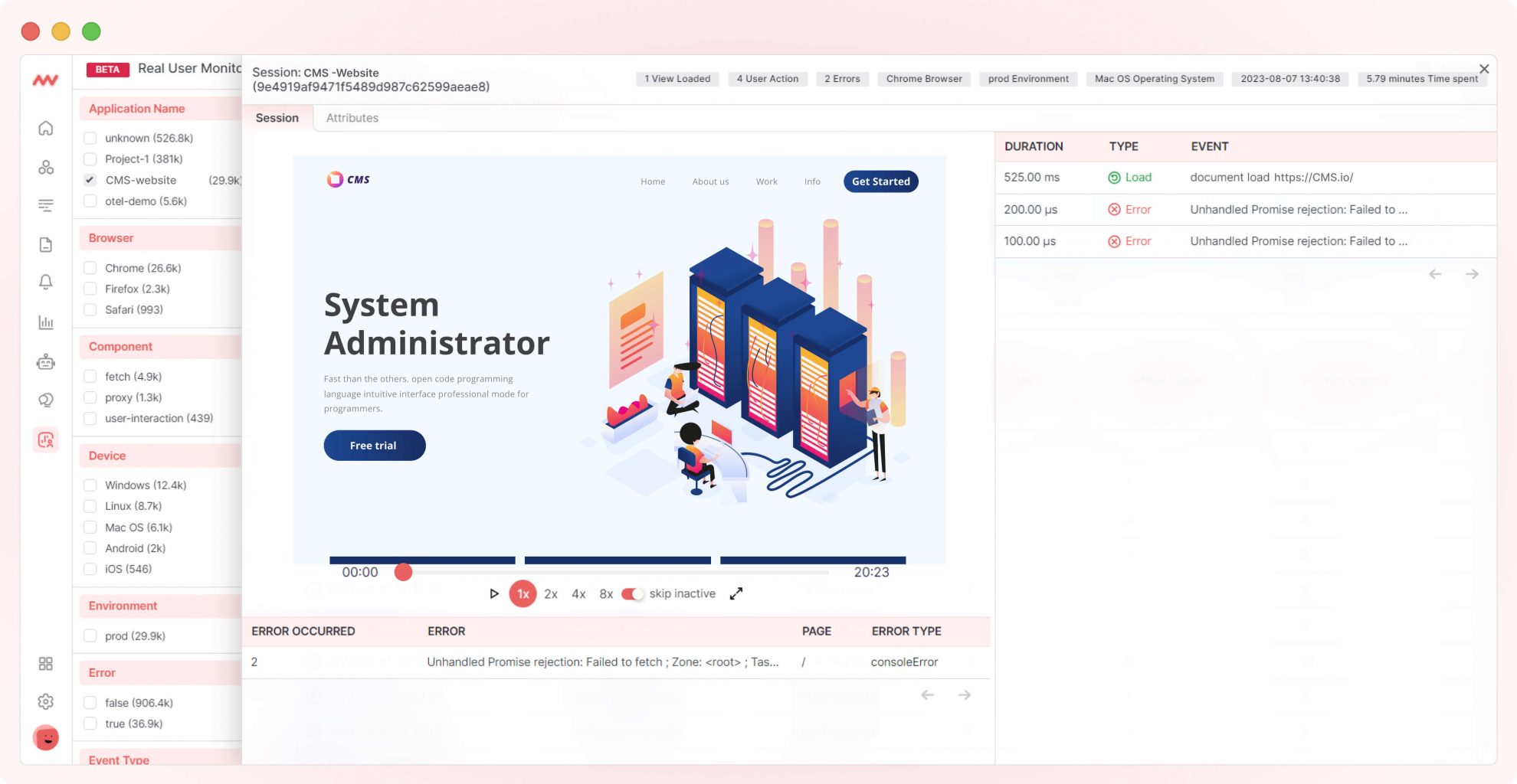 Introducing Middleware's Real User Monitoring